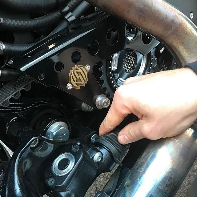 Roland Sands Design Front Pulley Cover In Black Ops Finish For Harley ...
