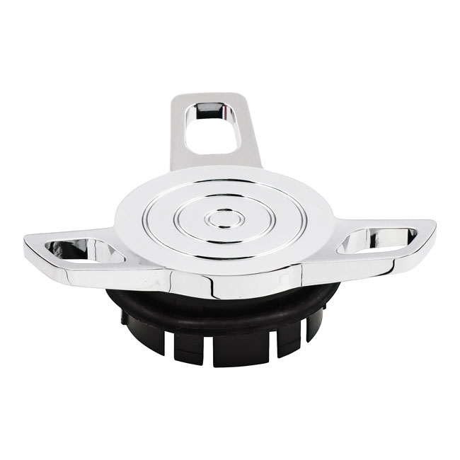 DOSS Vented Right Side Spinner Gas Cap in Aluminium Chrome Finish For ...