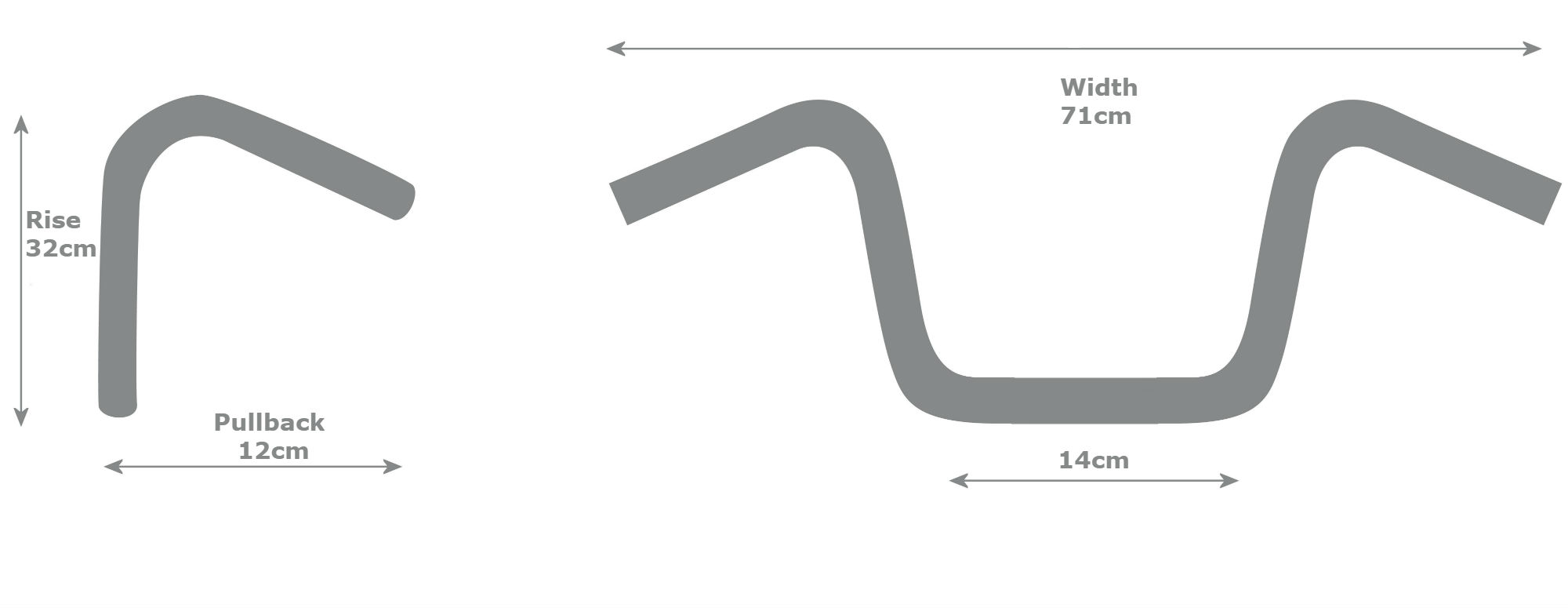 Highway Hawk The Boss Handlebar 14 Inch Rise in Black Finish For 1982 ...