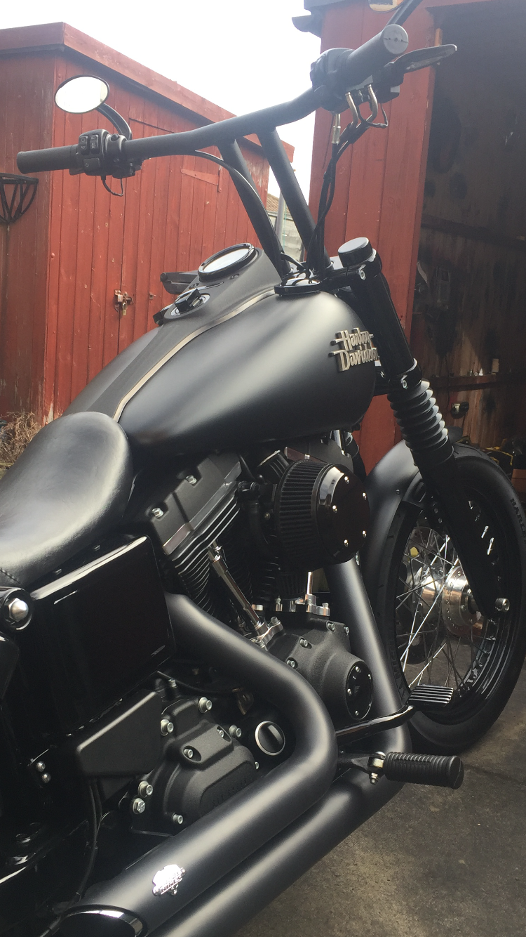 Wild 1 Psycho Chubby 25.5cm (10 Inch) Chopper T-Bar Bars In Black ...