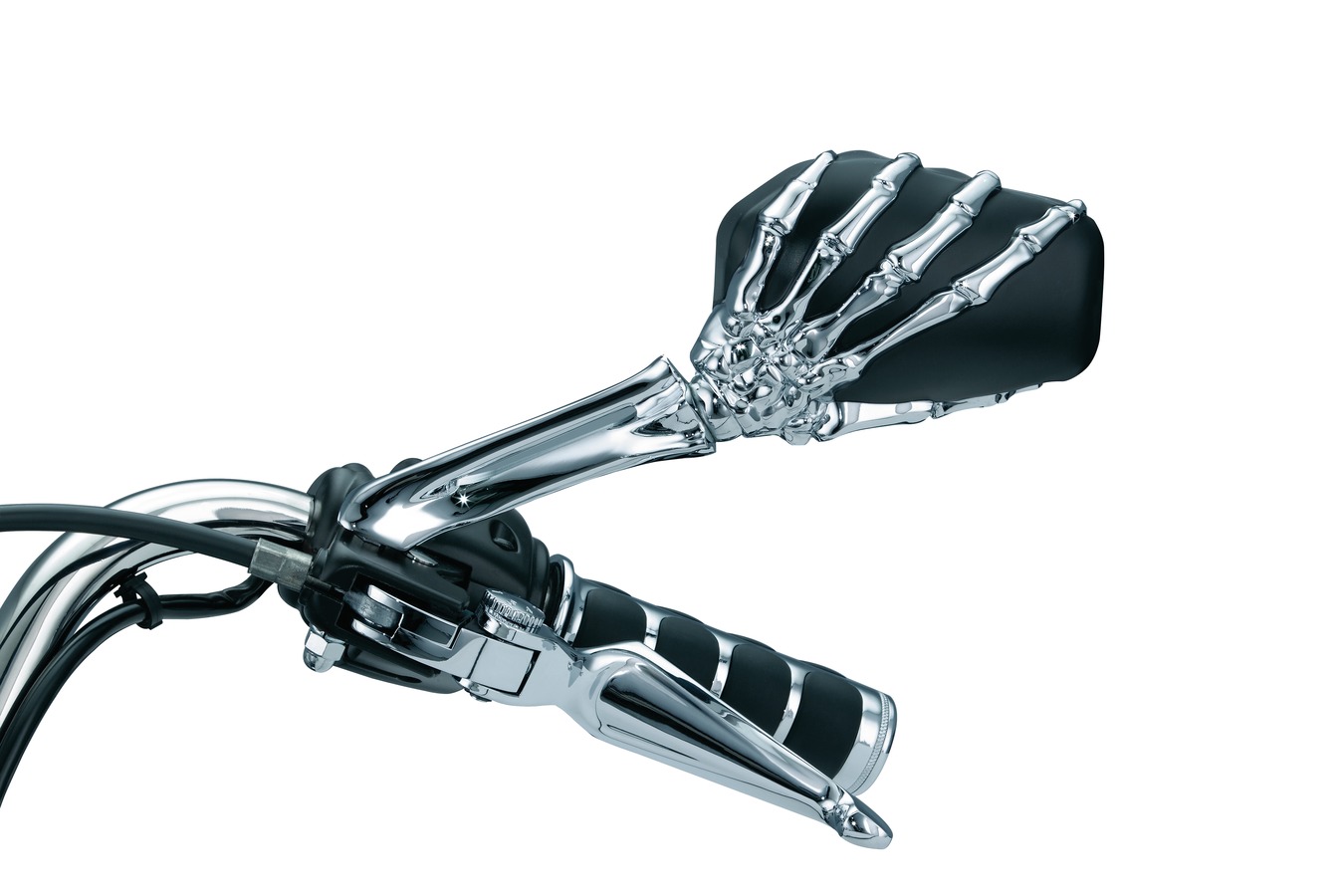 Kuryakyn Skeleton Hand Mirrors Chrome Stem and Black Head (1759) | ARH ...