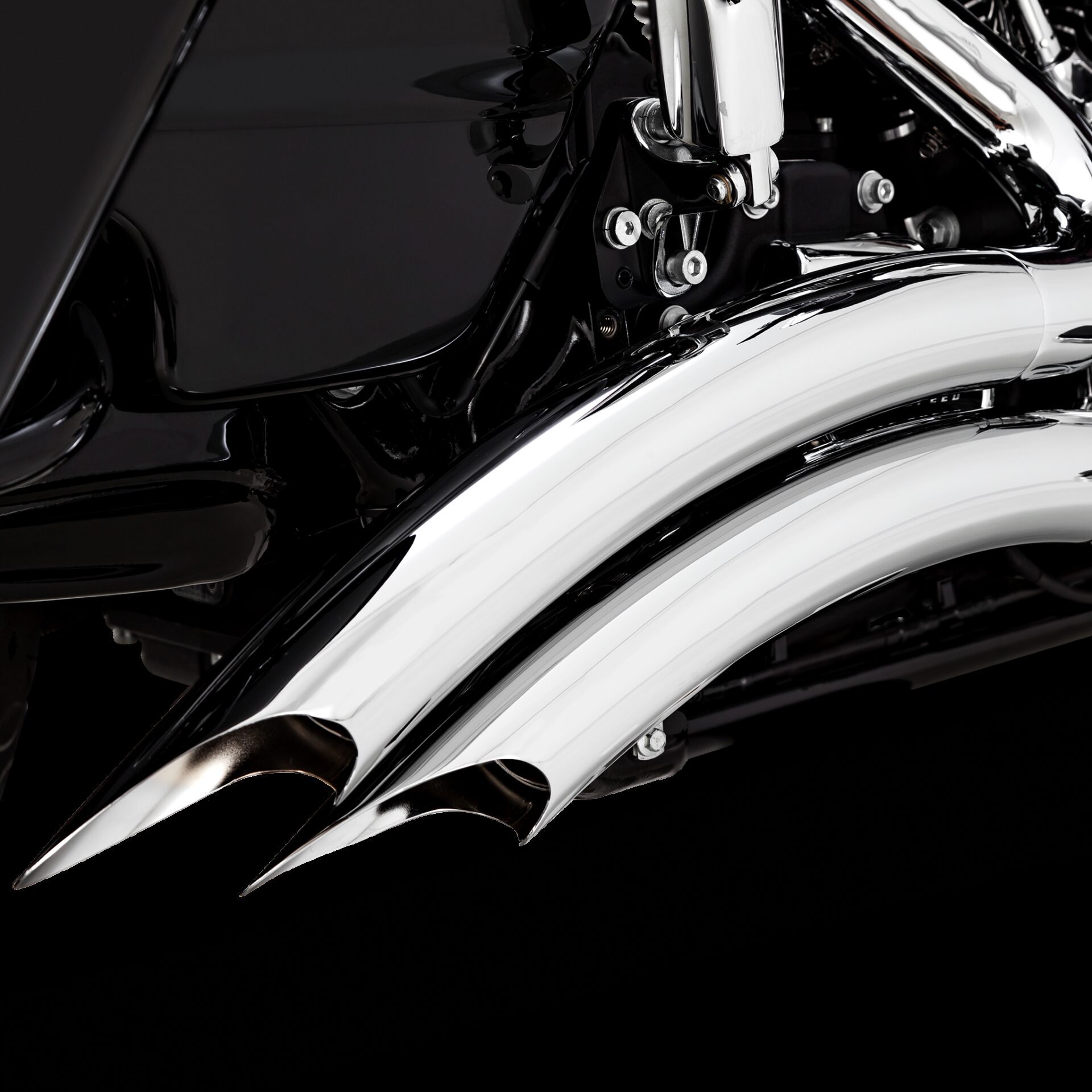 Vance & Hines Big Radius 2 Into 2 Exhaust System With PCX Technology In Chrome For Harley ...
