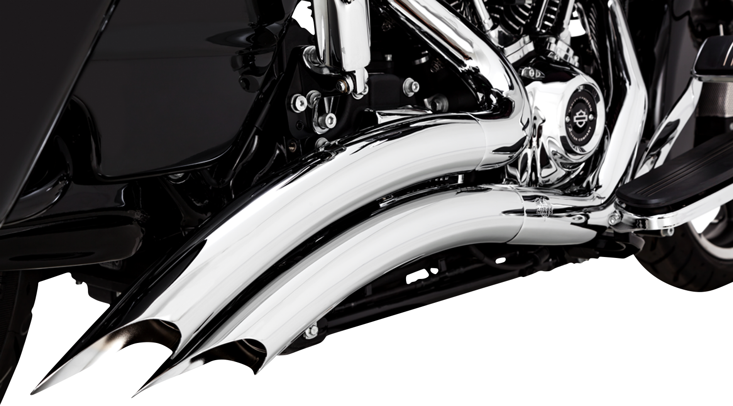 Vance & Hines Big Radius 2 Into 2 Exhaust System With PCX Technology In Chrome For Harley ...