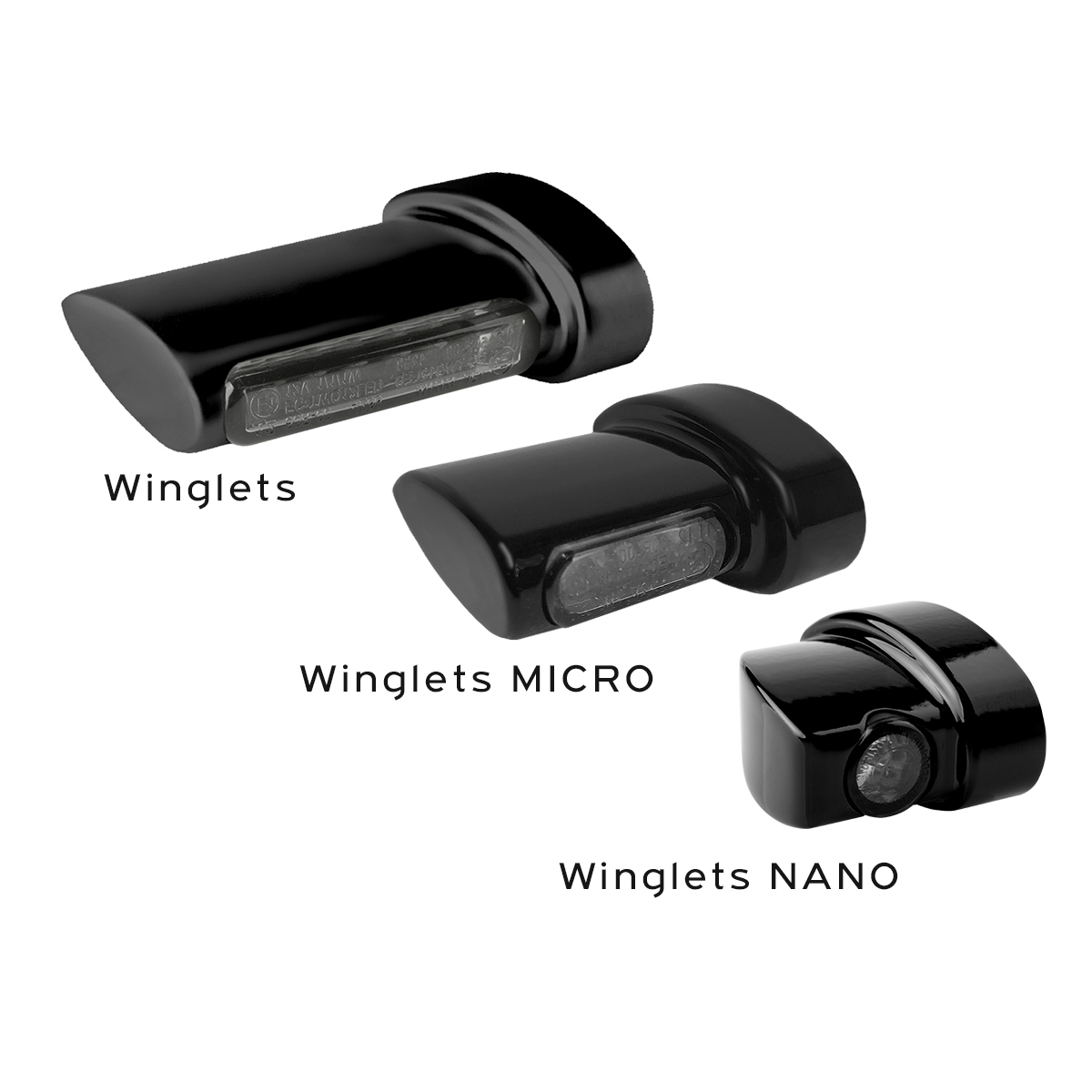 Heinz Bike Winglets Micro Fender Flasher in Black Finish For 1995-2017 ...