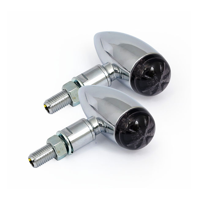 Micro Bullet Led Turn Signals in Chrome Finish (ARM120319) | ARH Custom USA