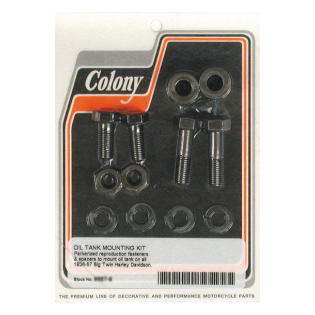 Colony Oil Tank Mount Kit in Black Parkerized Finish For 1936-1957 B.T ...