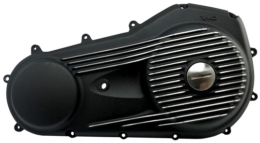 EMD Ribbed Primary Cover, in Black Cut Finish For Milwaukee-8 With Mid ...