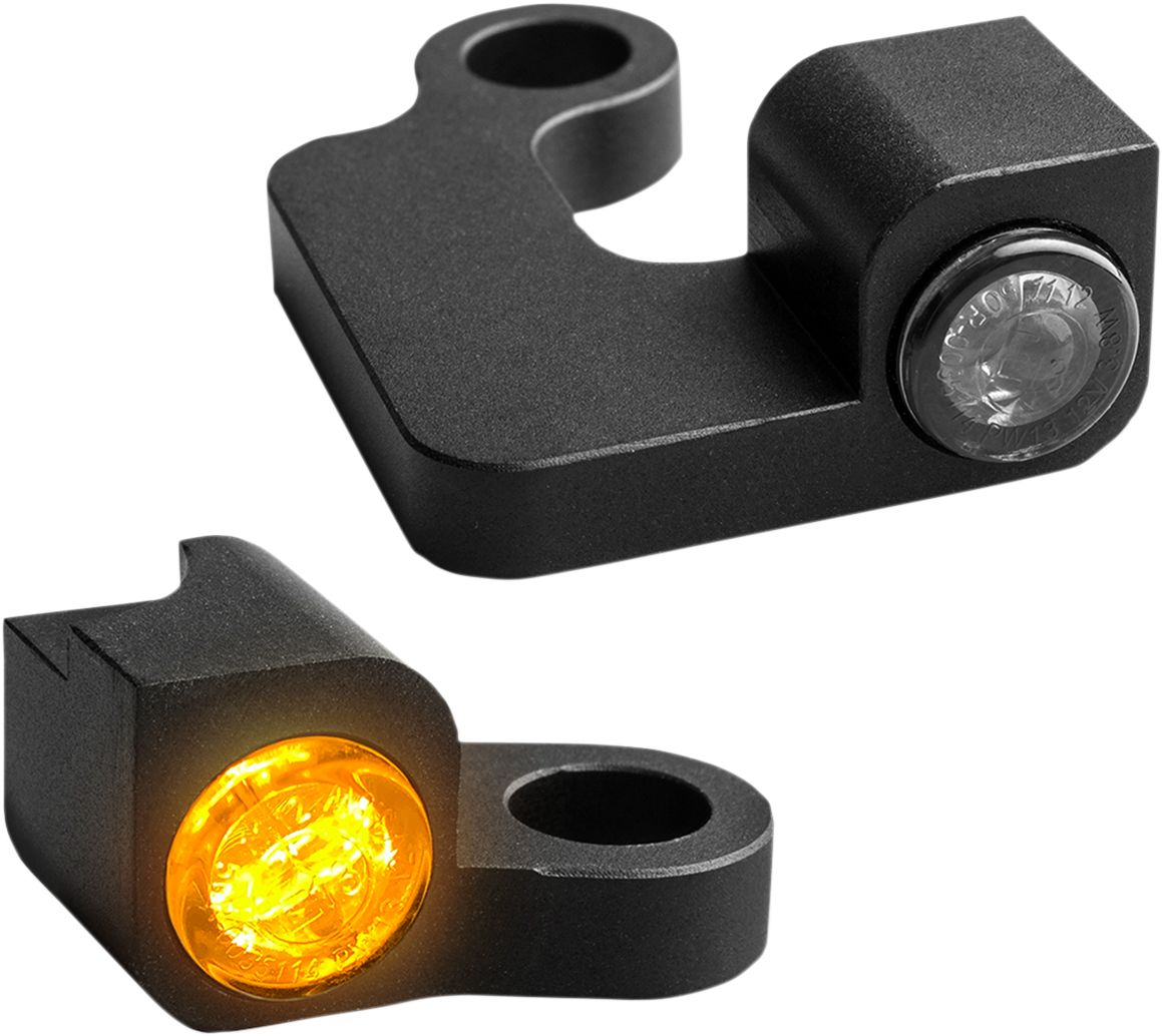 Heinz Bikes NANO Series LED Handlebars Turn Signals in Black Finish For ...