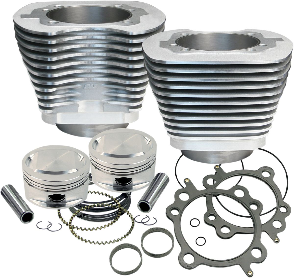 S&S Cycle 95 Inch Big Bore Cylinder & Piston Kit In Silver For Harley ...