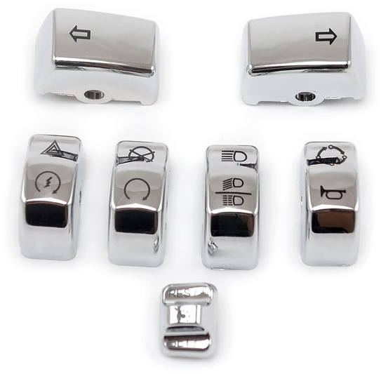 Doss Handlebar Switch Cap Kit In Chrome For Harley Davidson 2011-2023 ...