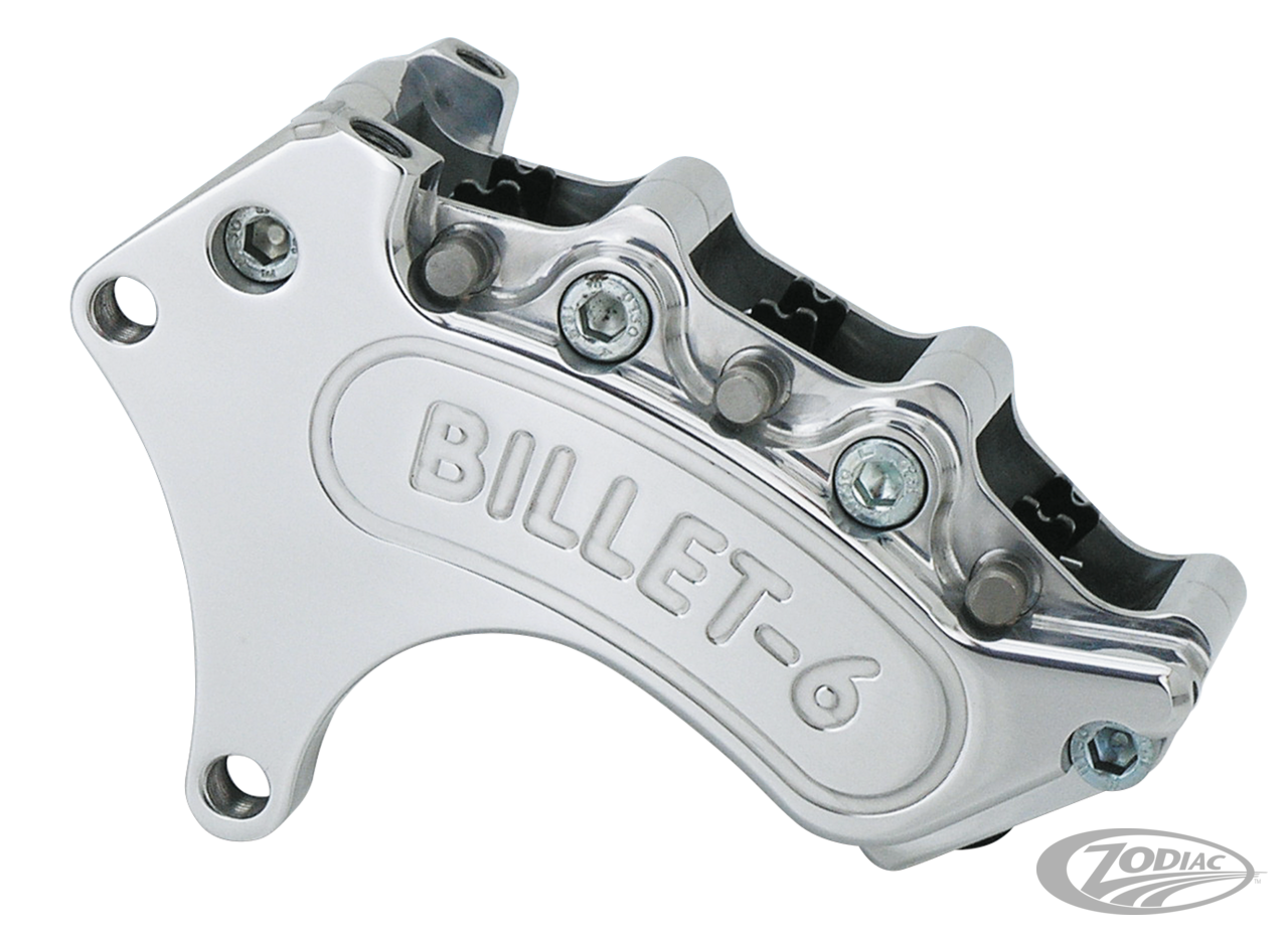 Harrison Billet Front Mini 6 Piston Caliper In Polished Or Black Finish ...