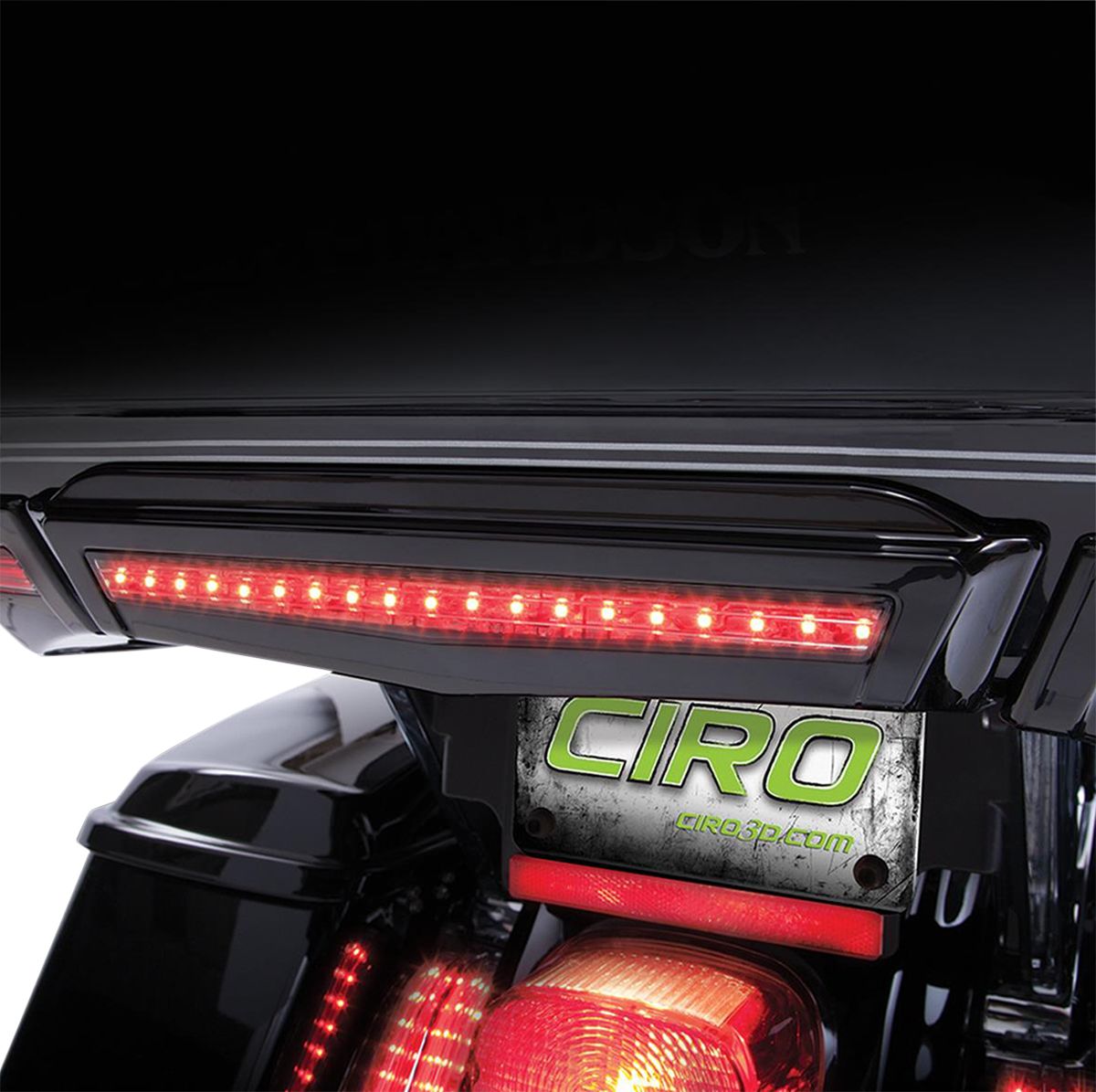 Ciro Centre Brake Tail Light With Red Lens in Gloss Black Finish For ...