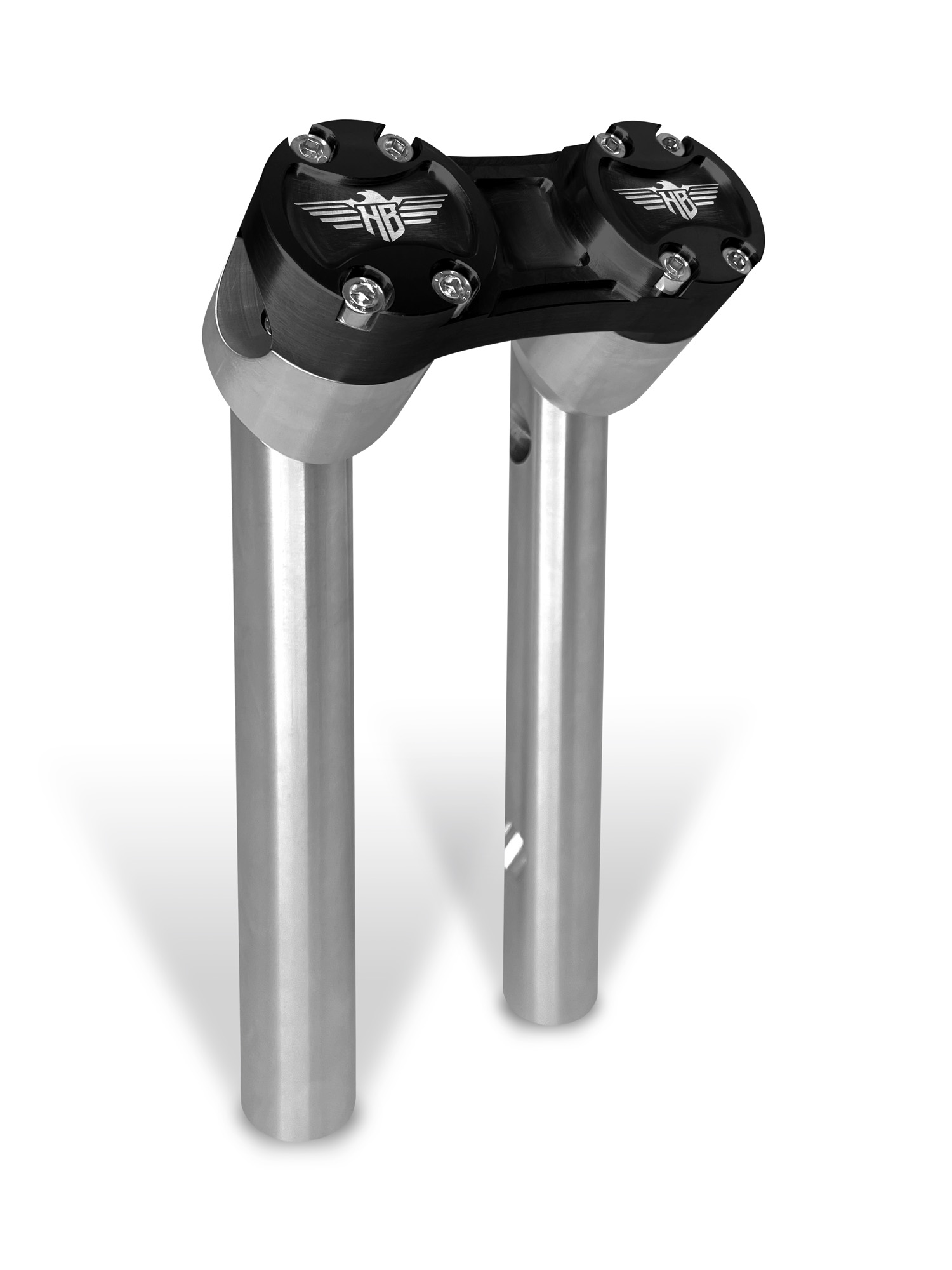 Heinz Bikes 6 Inch Clubstyle Pullback Risers In Silver With Black Top ...