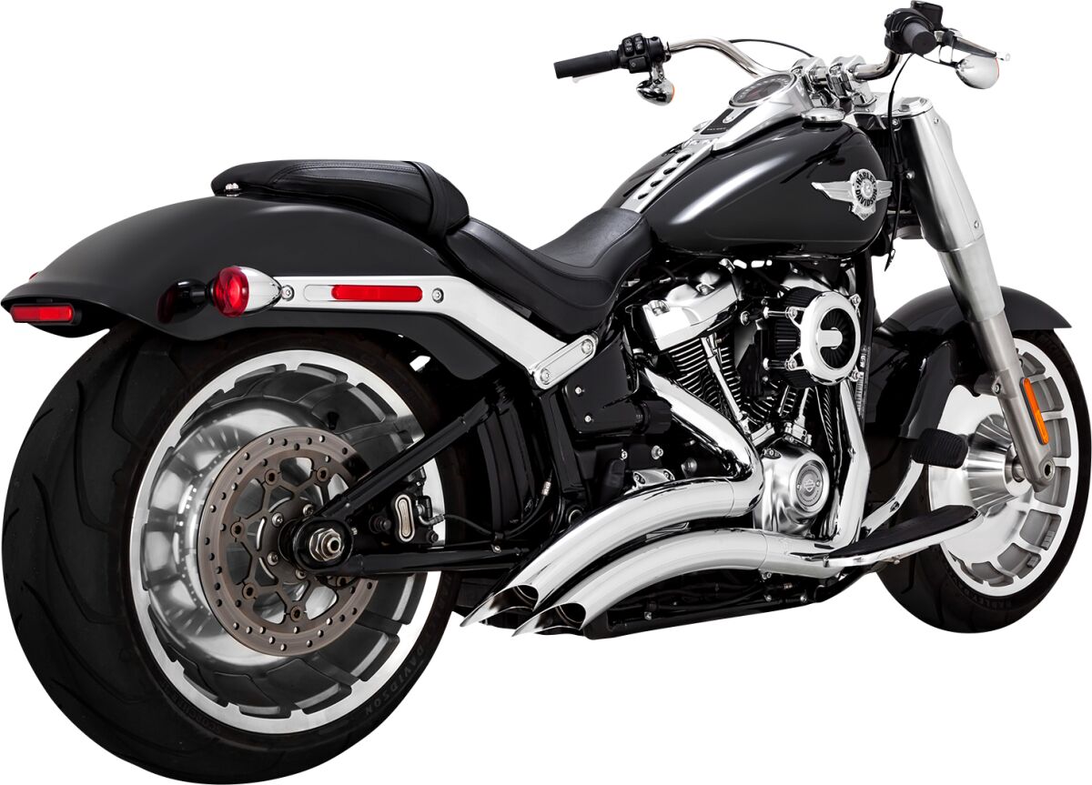 Vance & Hines Big Radius 2 Into 2 Exhaust System With PCX Technology In Chrome For Harley ...